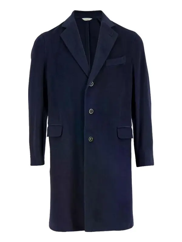 Boglioli Single-breasted Wool Coat - Blue