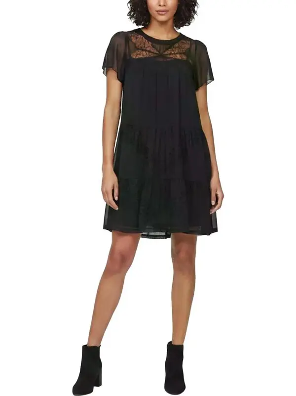 Sandro Lace-detail Mini Dress - Black