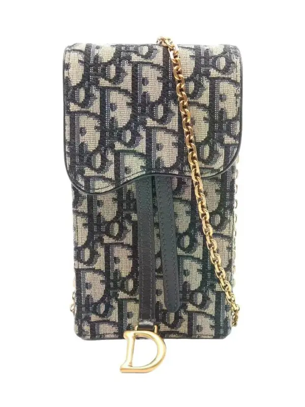 Dior 2010s Oblique Saddle Shoulder Bag - Blue