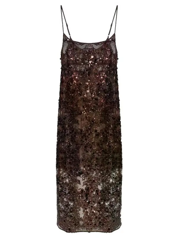 Baum Und Pferdgarten Avani Sequin-embellished Midi Dress - Brown
