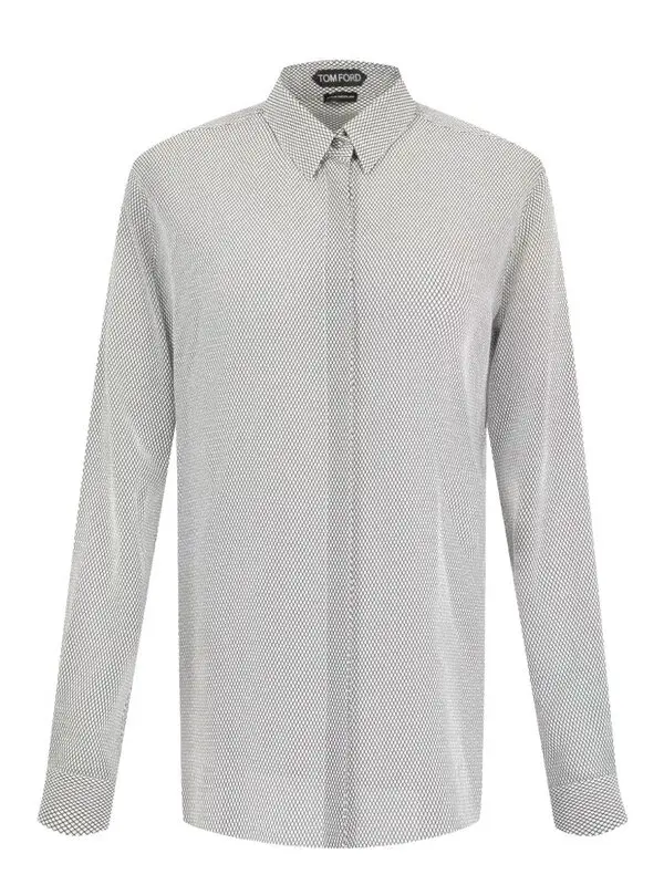 TOM FORD Printed Long-sleeve Shirt - Neutrals