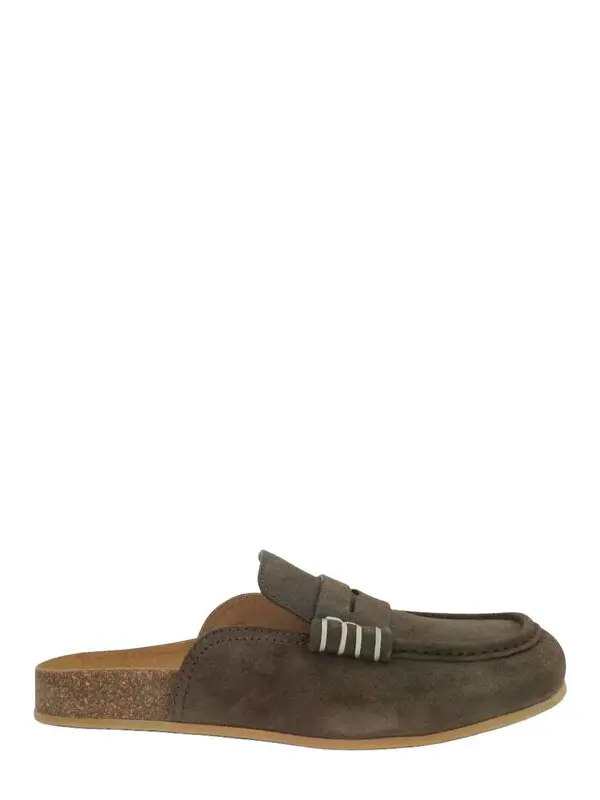 JW Anderson Stitch-detail Suede Mules - Brown