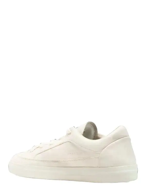 SANTHA Contrast-stitched Leather Sneakers - Neutrals