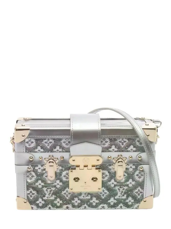 LOUIS VUITTON 2018 Petite Malle Sequin Small Shoulder Bag - Silver