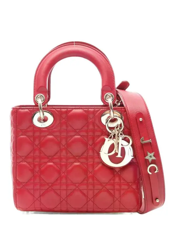 Dior 2010s Small Lady My Abcdior Cannage Tote Bag - Red