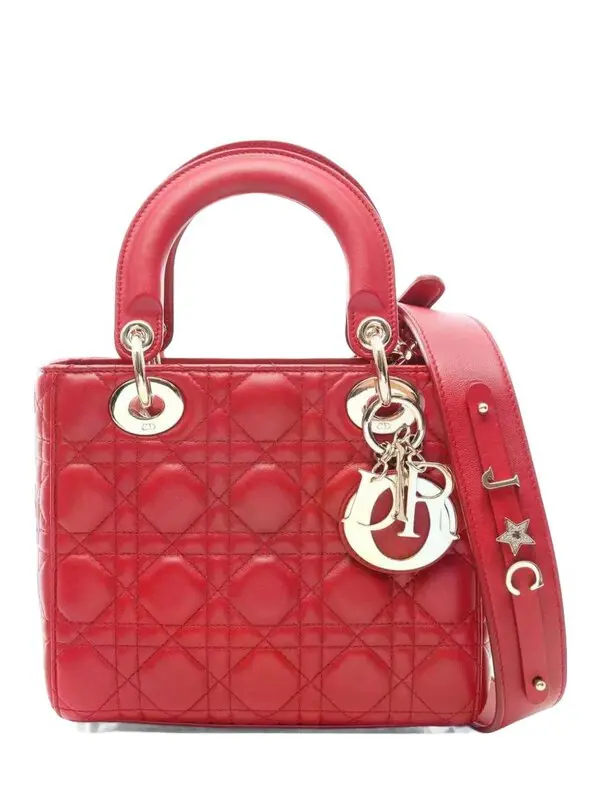 Dior 2010s Small Lady My Abcdior Cannage Tote Bag - Red