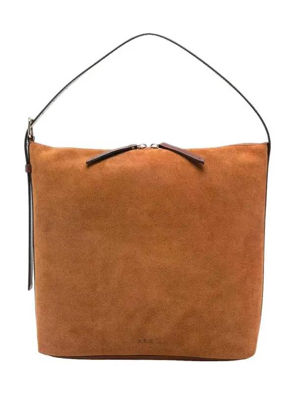 A.p.c. Vera Suede Shoulder Bag - Neutrals