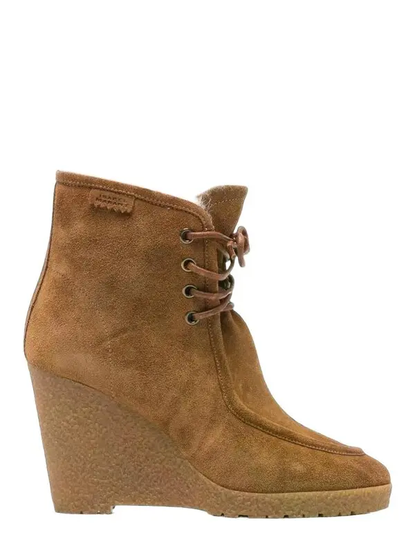 Isabel Marant Étoile Cylia Lace-up Wedge Ankle Boots - Brown