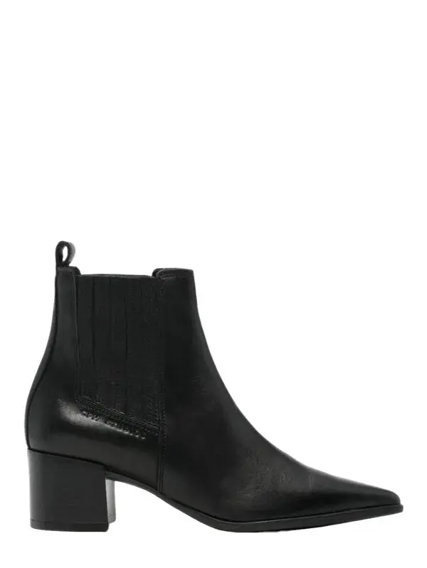 SUMMERY COPENHAGEN Pointed-toe Leather Ankle Boots - Black