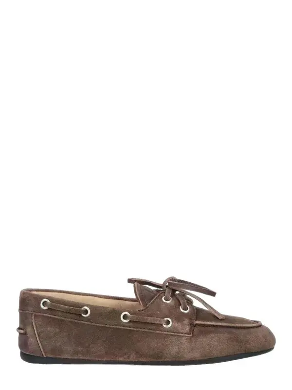 Miu Miu Suede Boat Loafers - Brown
