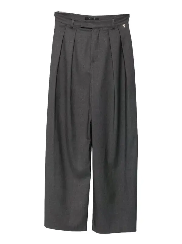 PHILIA LOFT Pleated Wide-leg Trousers - Grey