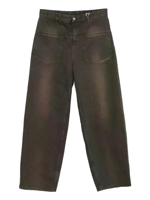 Axel Arigato Invert Faded Patch-pocket Jeans - Brown