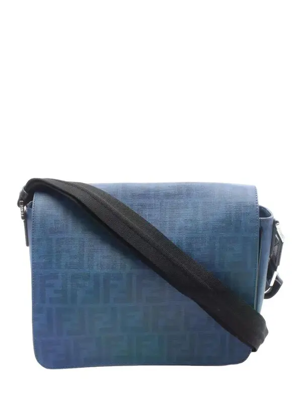 Fendi 2010s Zucca Shoulder Bag - Blue