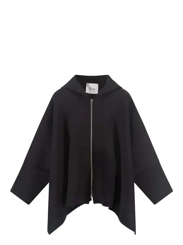 8PM Santorini Hooded Zip-up Cardigan - Black