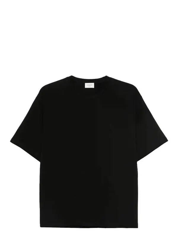 Saint Laurent Cassandre-embroidered T-shirt - Black