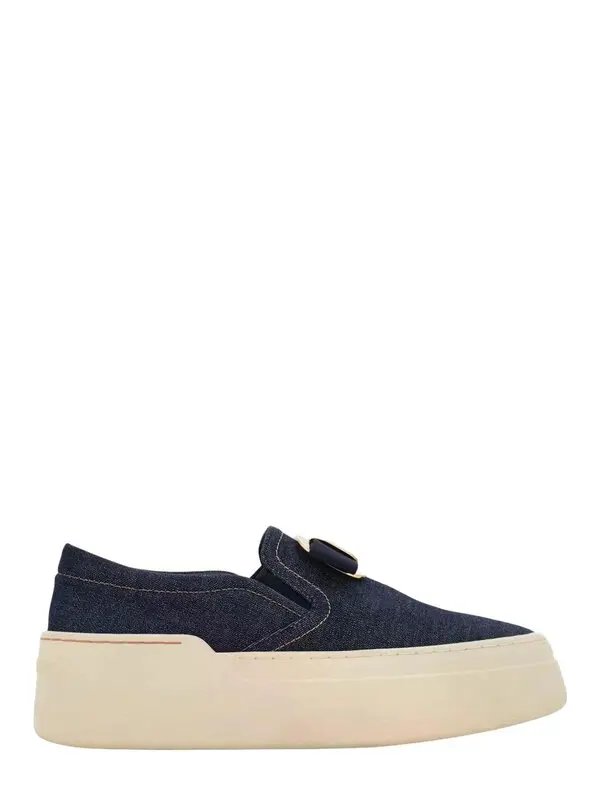 FERRAGAMO Vara Plate Platform Slip-on Shoes - Blue