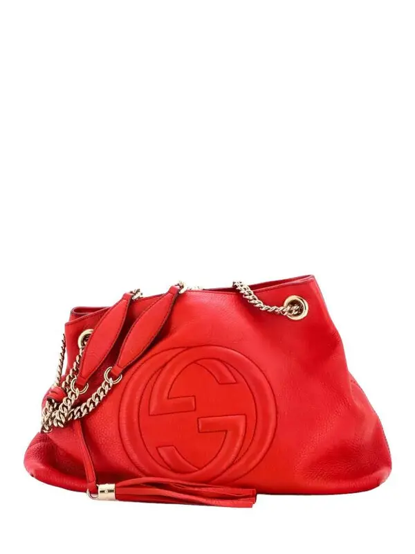 Gucci Soho Chain Strap Leather Medium Shoulder Bag - Red