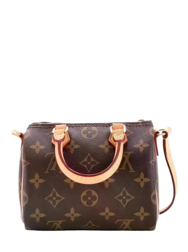 LOUIS VUITTON Speedy Bandouliere Bag Monogram Canvas Nano Crossbody Bag - Brown