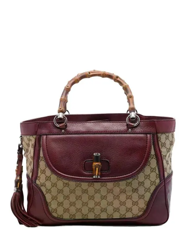 Gucci 2016-2026 Medium Gg Canvas New Bamboo Tassel Tote Bag - Neutrals