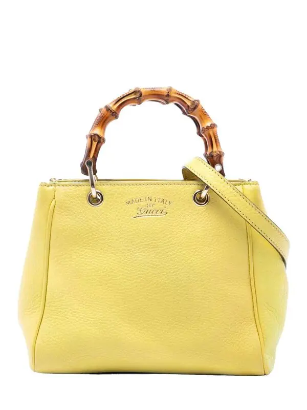 Gucci 2016-2026 Mini Calfskin Bamboo Shopper Satchel - Yellow