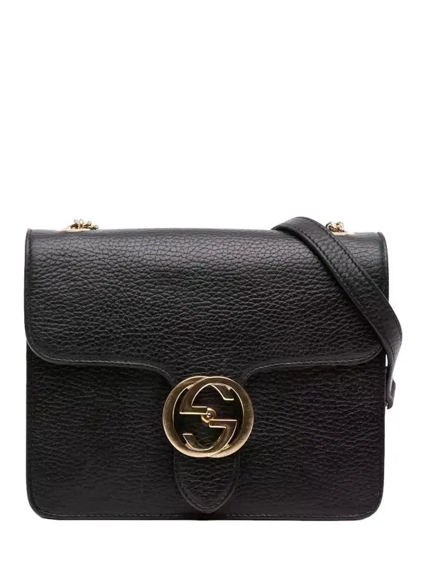 Gucci 2016-2026 Small Dollar Calfskin Interlocking G Crossbody Bag - Black