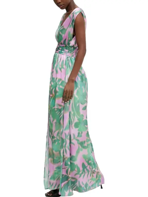MORGAN Floral-print Sleeveless Maxi Dress - Pink