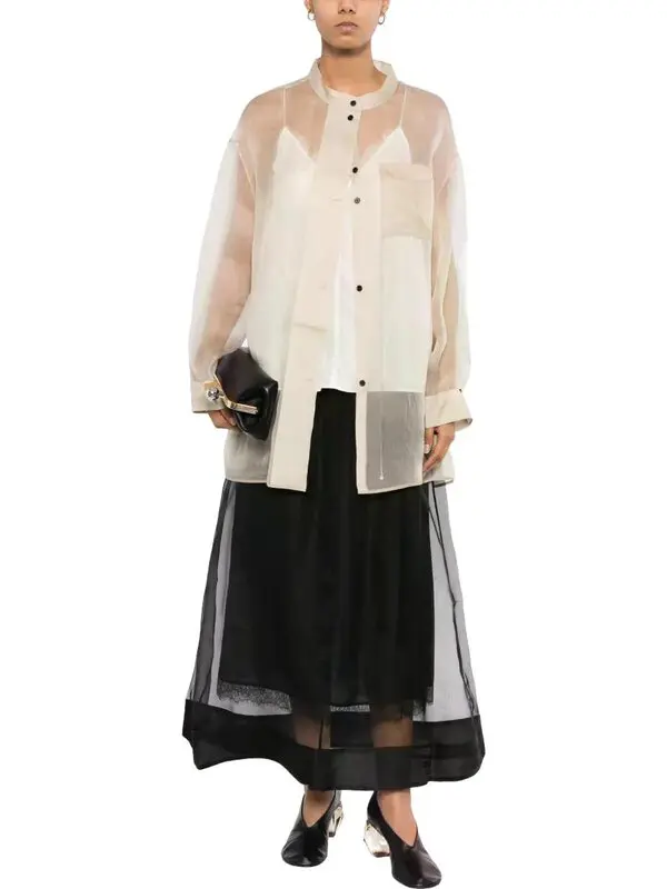 YEAREAST Sheer Panelled Shirt - Neutrals