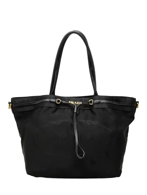 Prada 2000-2013 Tessuto Canapa Logo Satchel - Black