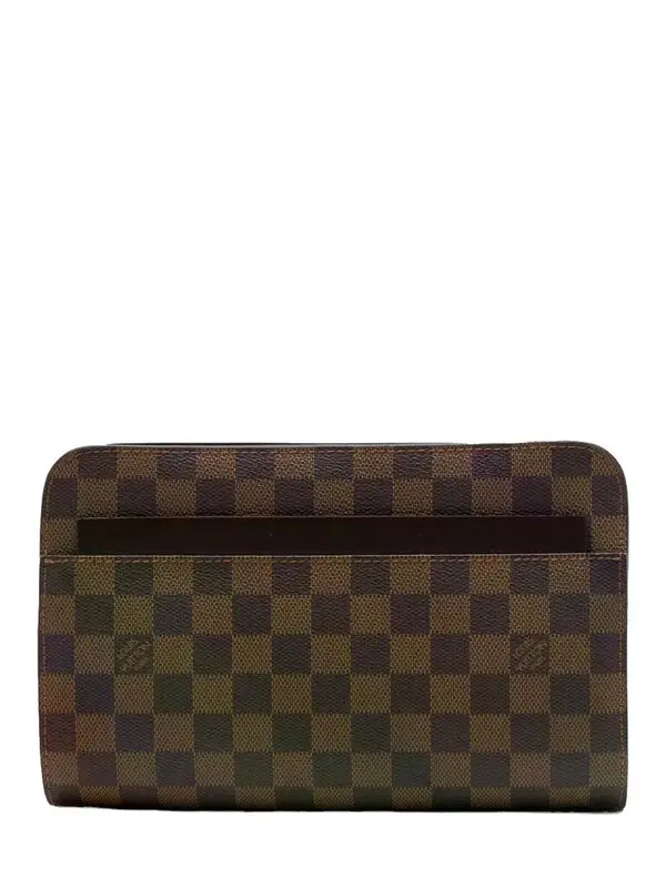 LOUIS VUITTON 2008 Damier Ebene Saint Louis Pochette Clutch Bag - Brown