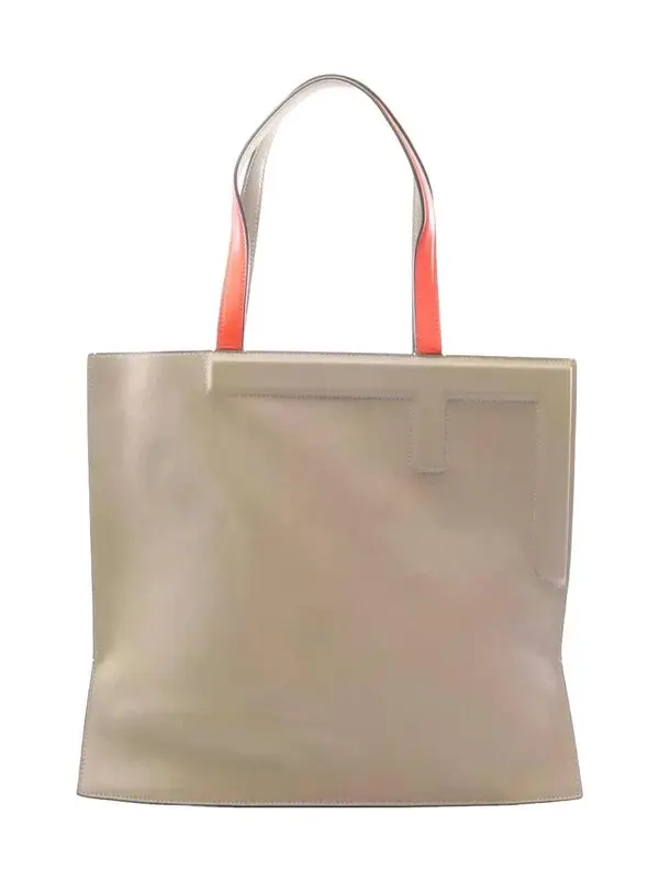 Fendi 2010-2026 Medium Bicolor Smooth Calfskin Flip Tote Bag - Neutrals