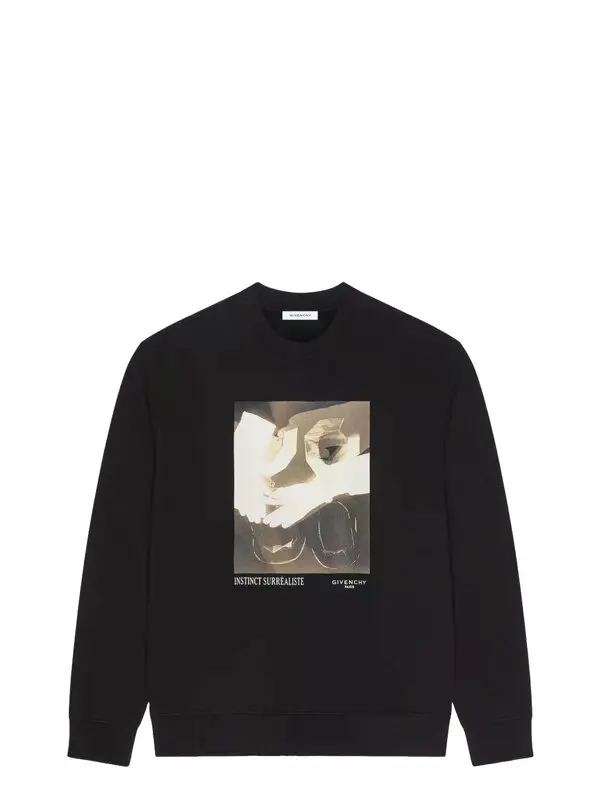Givenchy Sweatshirt In Fleece With Surrealism Print - Black