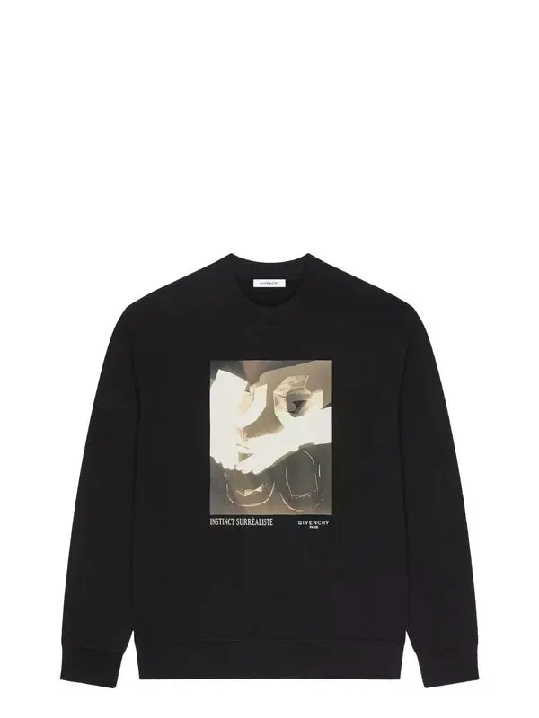Givenchy Sweatshirt In Fleece With Surrealism Print - Black