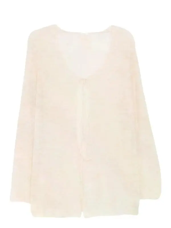 YEAREAST Tie-fastening Fine-knit Cardigan - Neutrals