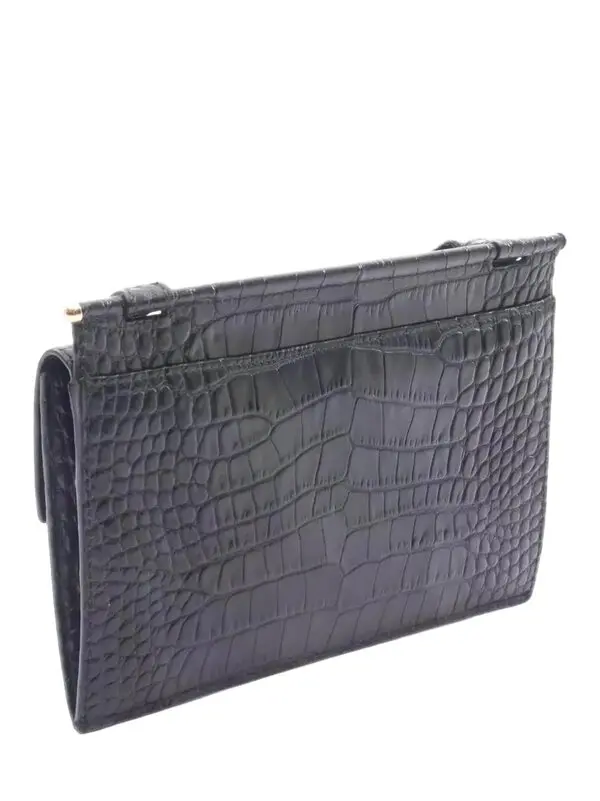 Miu Miu 2010s Crocodile-embossed Mini Bag - Black