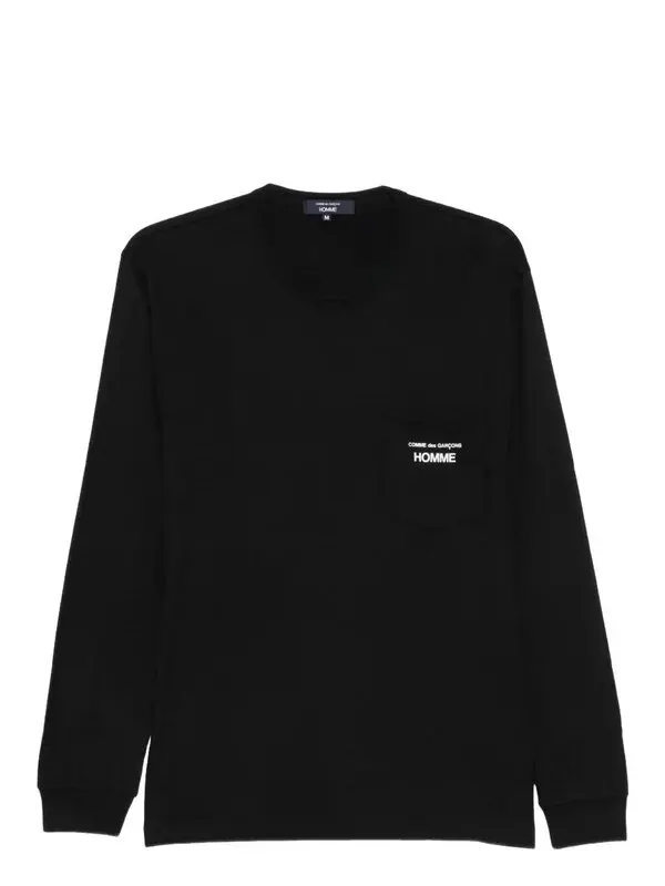 Comme Des Garçons Logo-print Chest-pocket T-shirt - Black