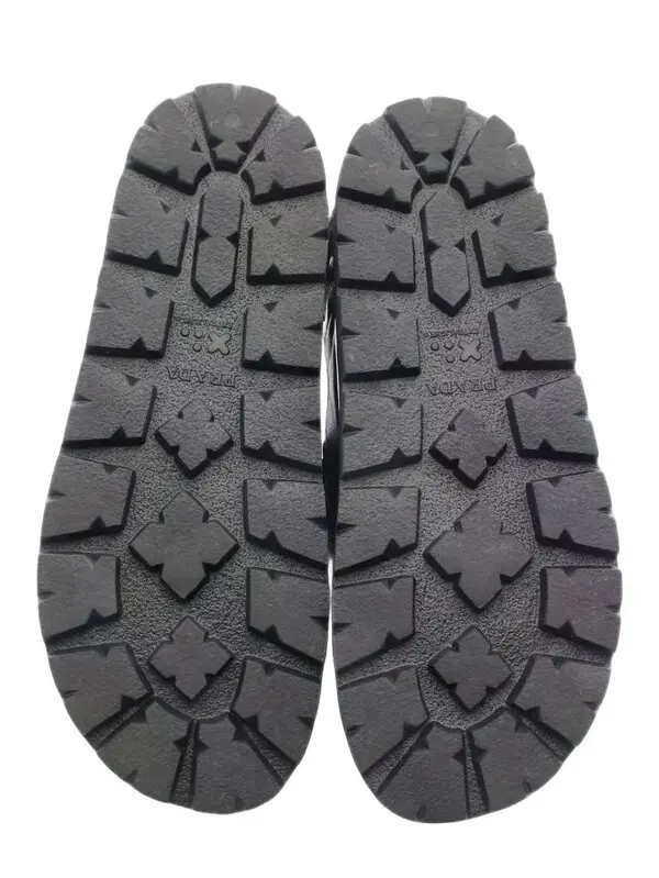 Prada 2010s Logo Plate Sandals - Black