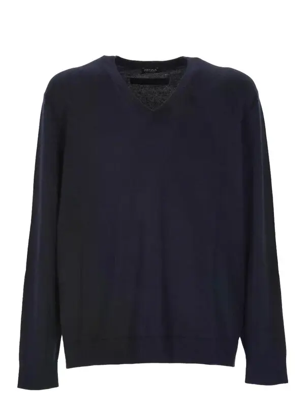 Zegna V-neck Cashmere Sweater - Blue