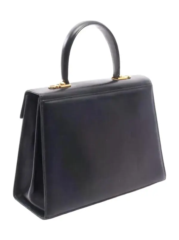 FERRAGAMO 2000s Gancini Two-way Leather Tote Bag - Black