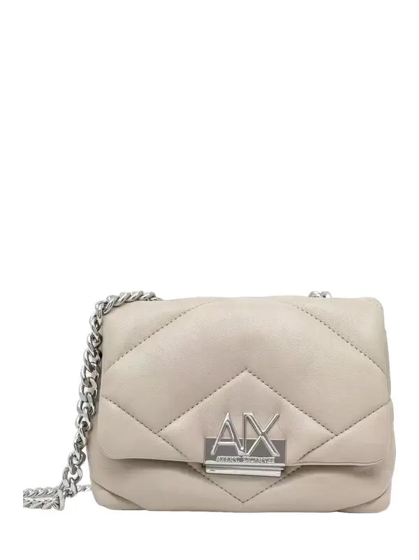 Armani Exchange Quilted Leather Shoulder Bag - Neutrals