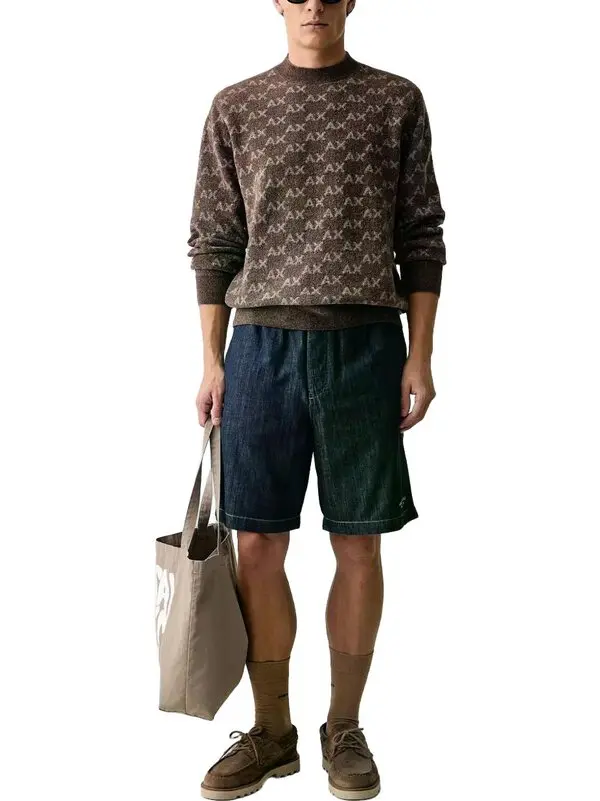 Armani Exchange Logo-pattern Sweater - Brown