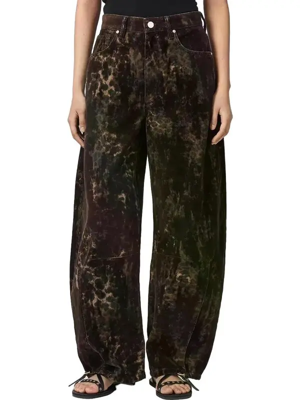 ALLSAINTS Leopard-print Wide-leg Jeans - Brown