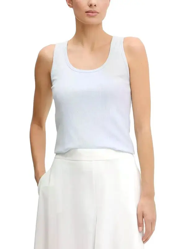 SPORTALM Ribbed-knit Rhinestone-embellished Tank Top - Blue