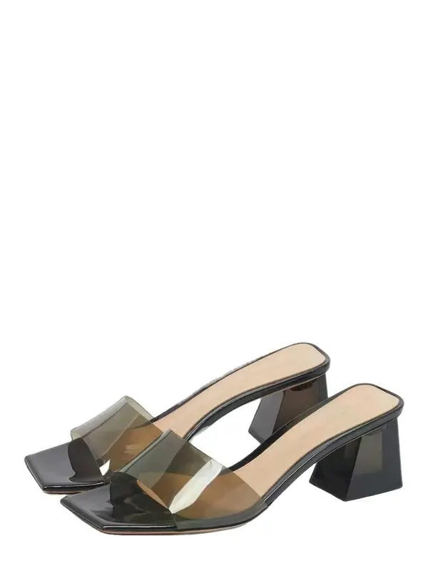 GIANVITO ROSSI Cosmic Square-toe Sandals - Black
