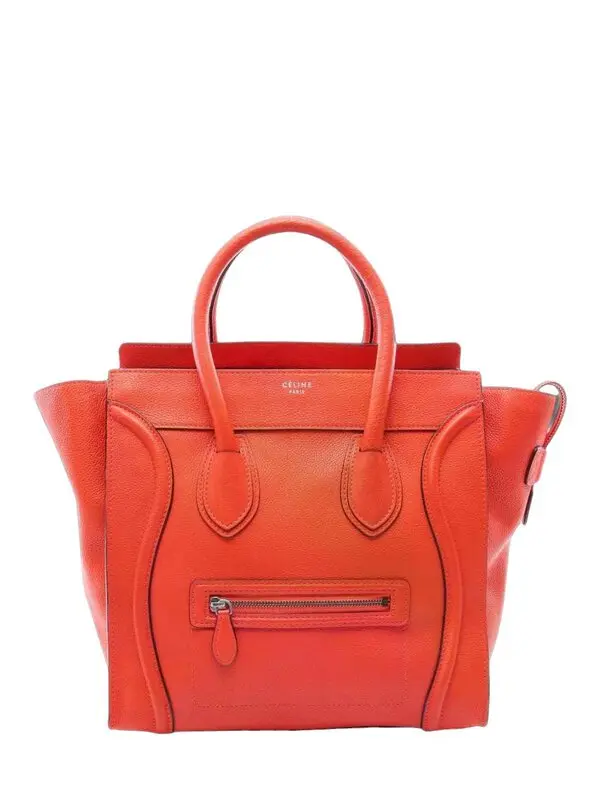 Celine 2000s Mini Luggage Tote Bag - Orange
