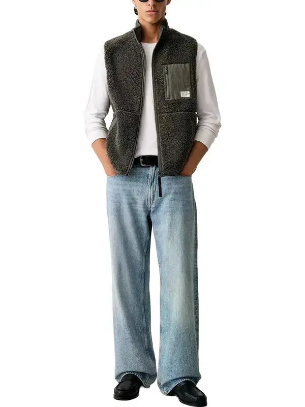 Marc O'polo Fleece Zip-up Gilet - Green