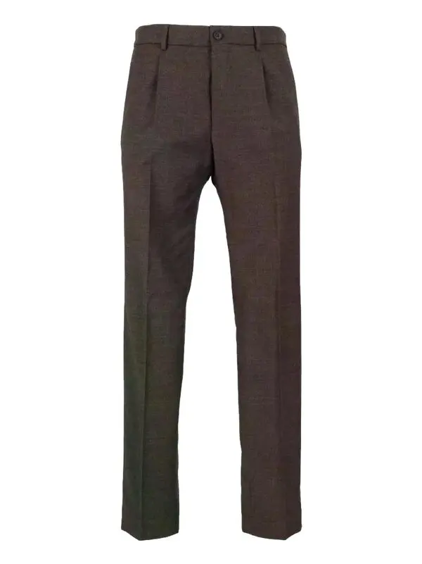 Incotex Pleated Wool-blend Trousers - Brown