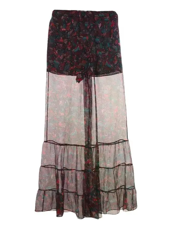 Hermès 2010s All-over Pattern Silk Trousers - Blue
