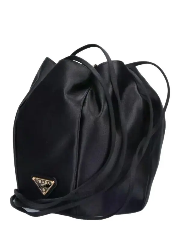 Prada Satin Mini Bucket Bag - Black
