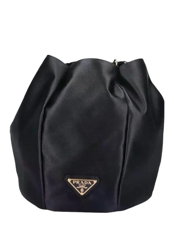 Prada Satin Mini Bucket Bag - Black