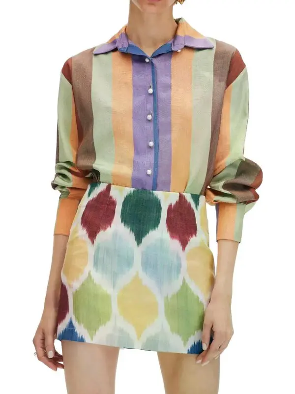 PUNICANA Striped Pearl-button Shirt - Neutrals
